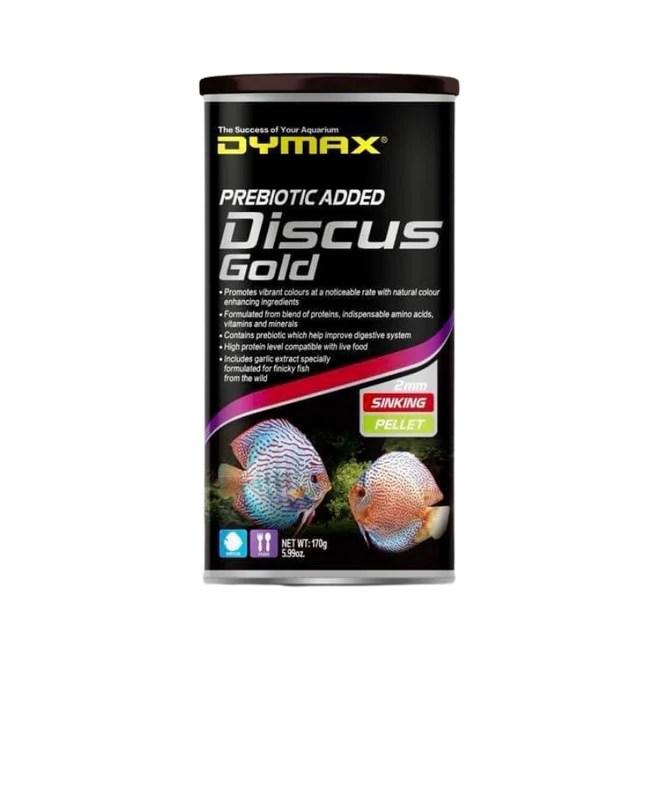 Dymax Discus Gold Premium Fish Food 2mm Sinking Pellets 170g — IWAquariums